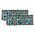 Blue Daisy 2 Panels Kitchen Valance, Butterfly Farmhouses Countryside ...
