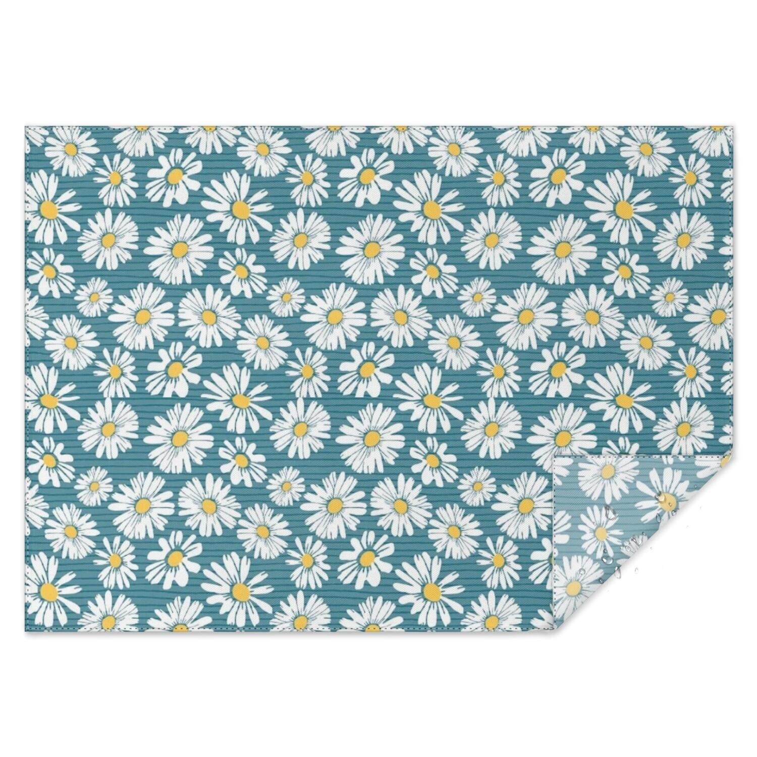 Blue Daisy Flower Floral Pattern Rectangle Tablecloth 60"x84 ...