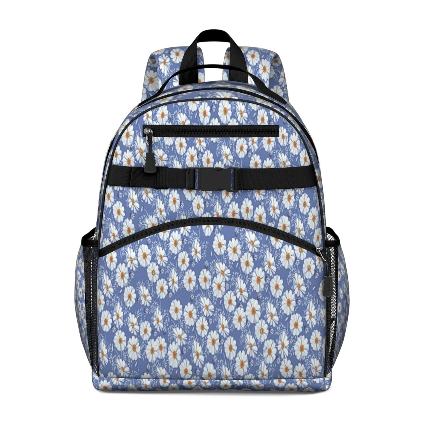 Blue Daisy Flower Pattern Backpack for School,Cute School Bag,Schoolbag ...