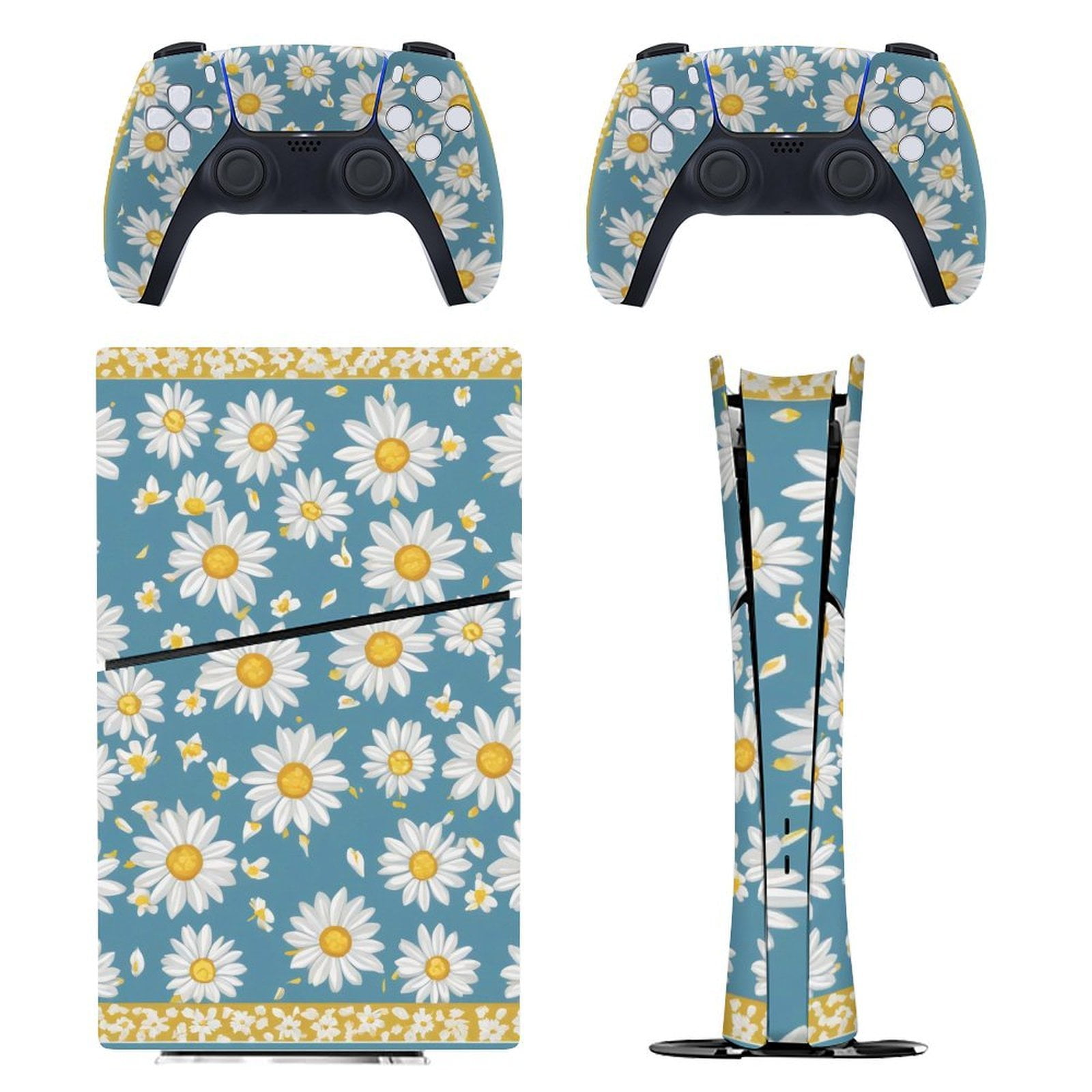 Blue Daisy Joy Console Skin Bundle for PS5 Pro Slim Disc & Digital ...