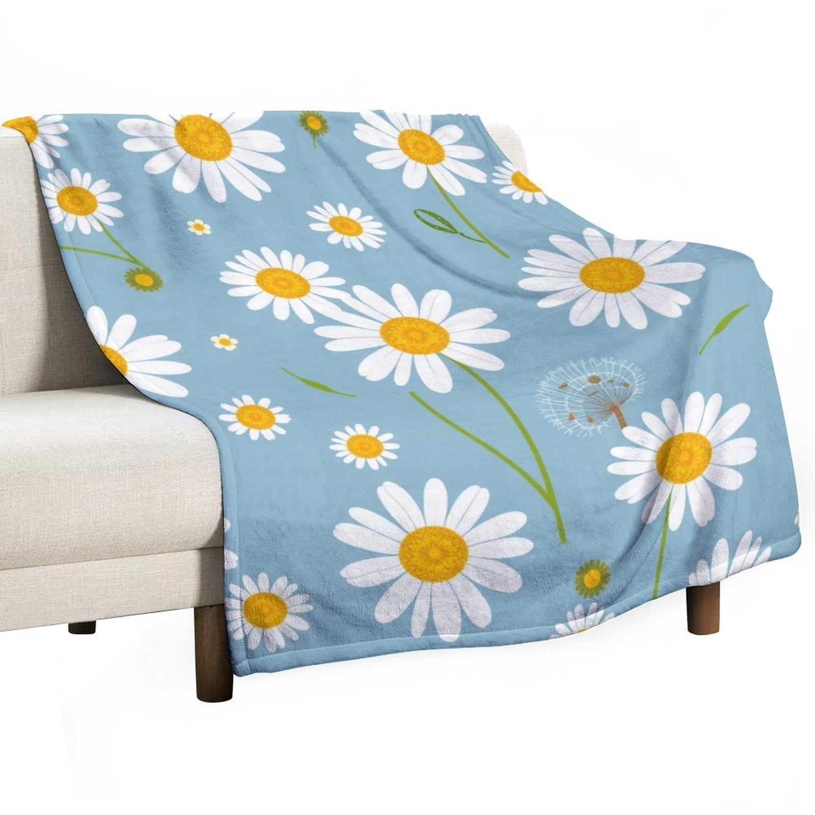 Blue Daisy Throw Blanket Warm Plush Blankets for Adults Teen for Sofa Couch And Bed - Walmart.com