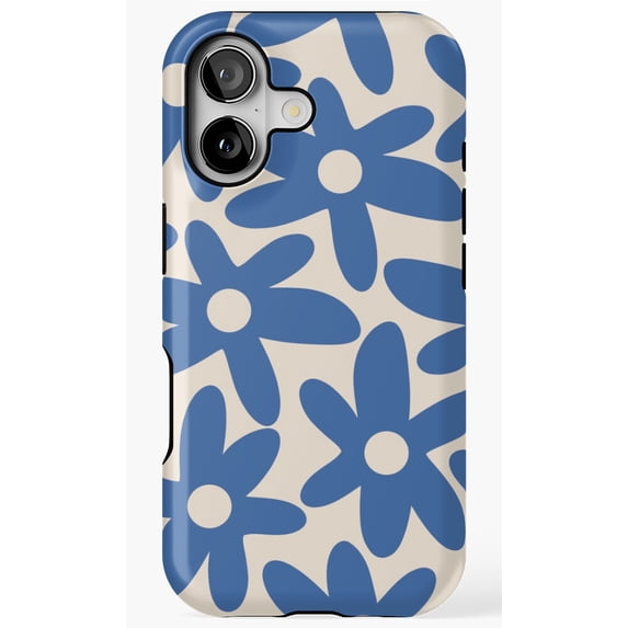 Blue Daisy Time Cute Retro Floral Pattern Scandi Style Design Phone ...