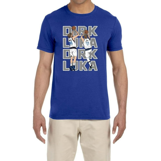 Blue Dallas Luka Doncic Dirk Nowitzki Text Pic T-Shirt - Walmart.com