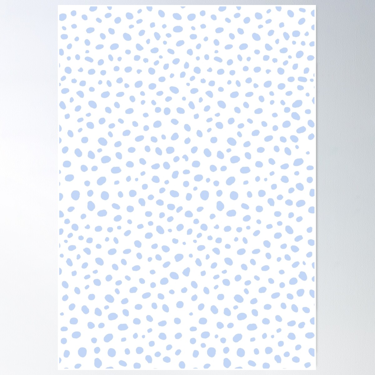 Blue Dalmatian Spots Pattern Poster Wall Art, Modern Wall Decor For ...