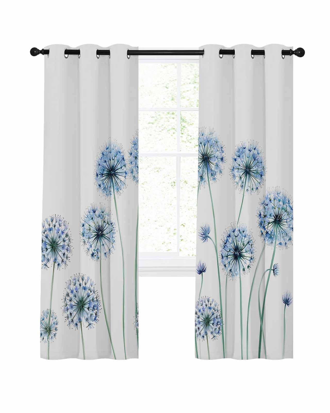 Blue Dandelion Blackout Curtains for Bedroom Living Room, Farmhouse ...