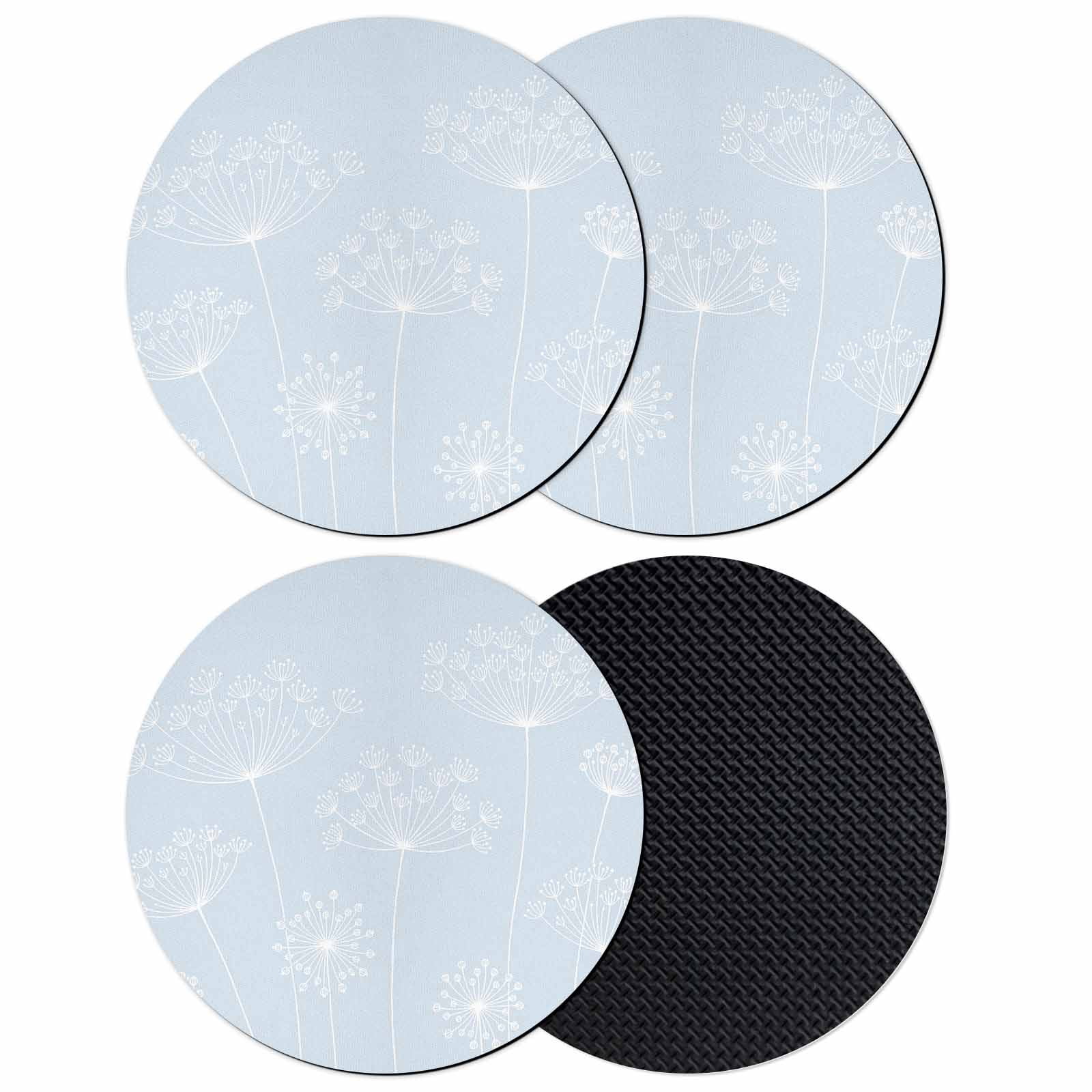 Blue Dandelion Coasters Set of 4, Absorbent Coasters for Drinks, Spring ...
