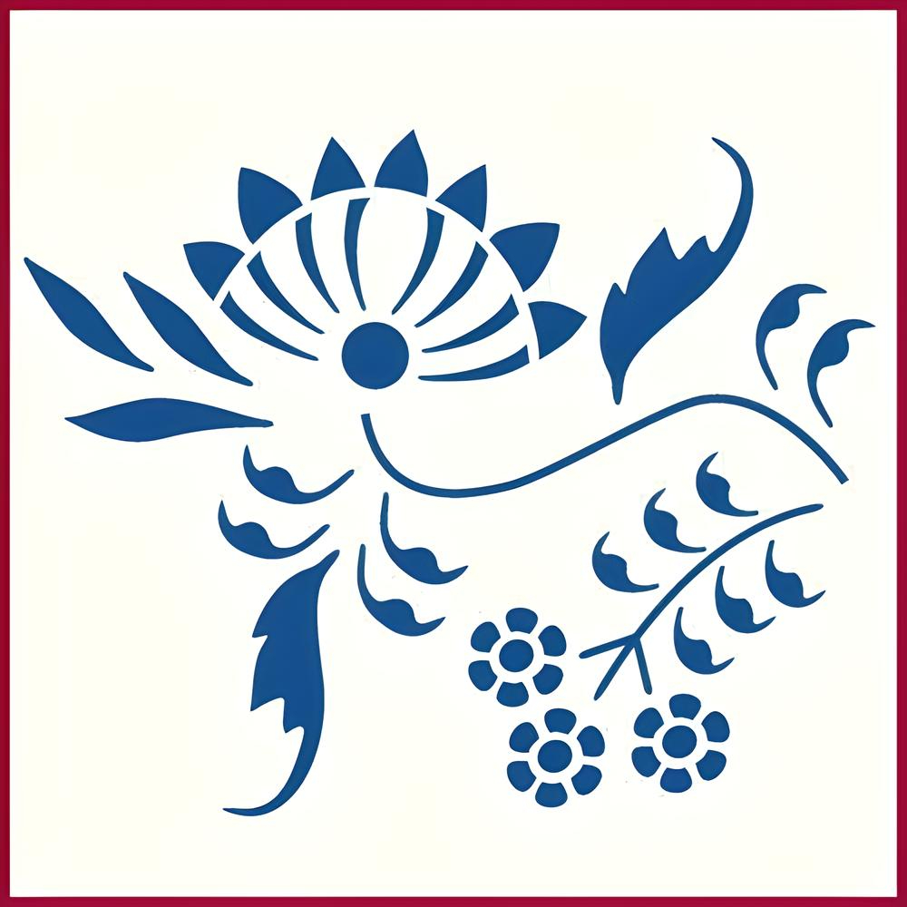 Blue Danube 3 Stencil - Blue Onion, Flower Floral Arrangements Bouquet ...