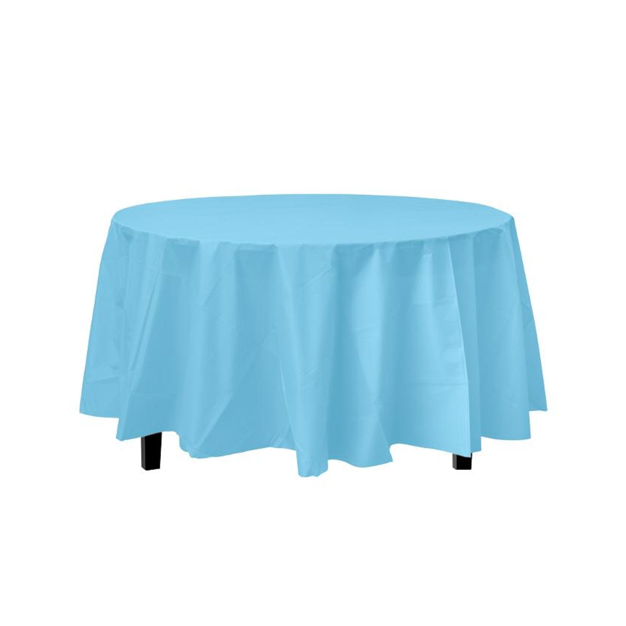 Blue Decorations | Round Sky Blue Table Cloth | Round Plastic Table ...