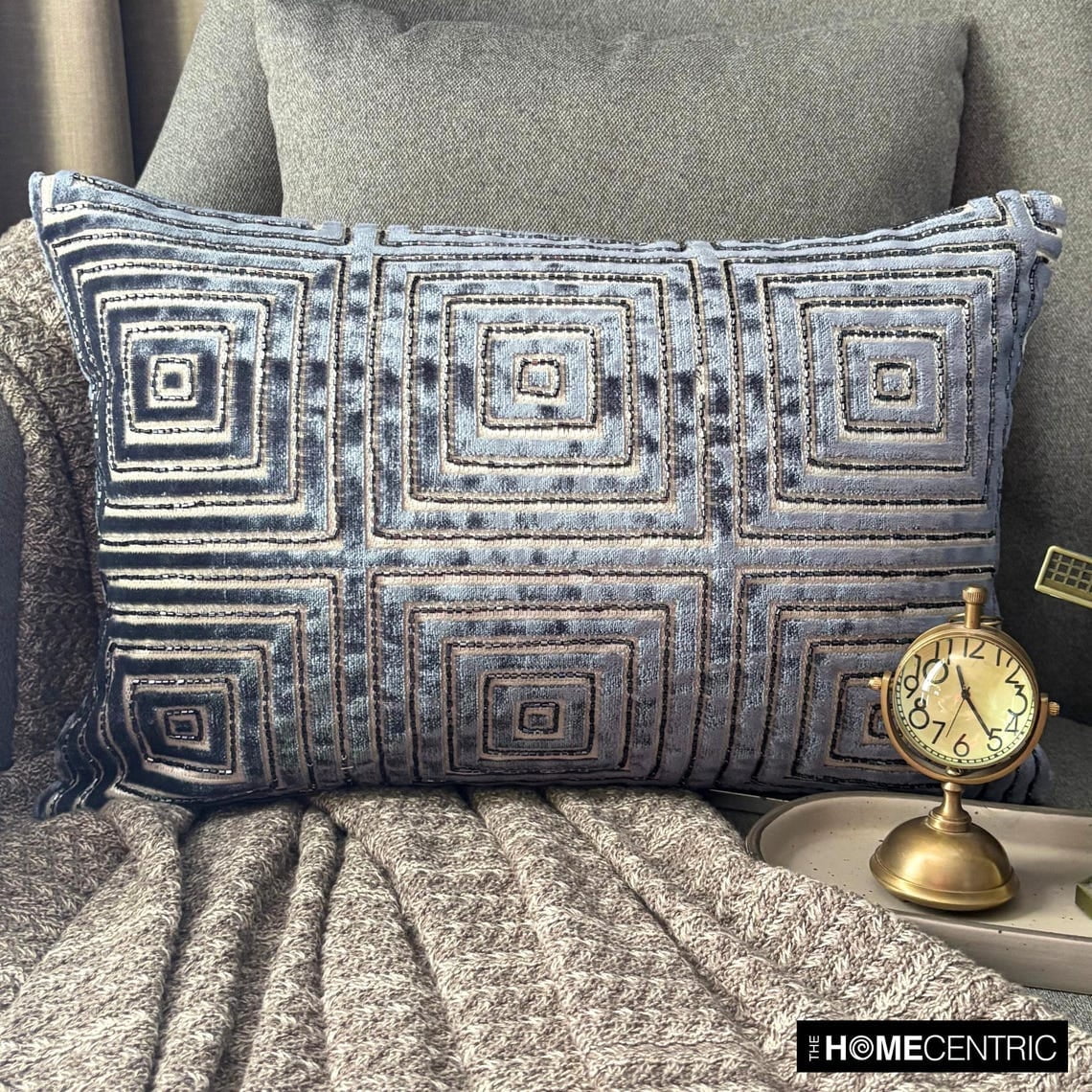 Blue Decorative Lumbar Pillow Cover 12