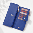 Blue Deep Bifold Leather Wallet Large Multi Card RFID Blocking Credit ...