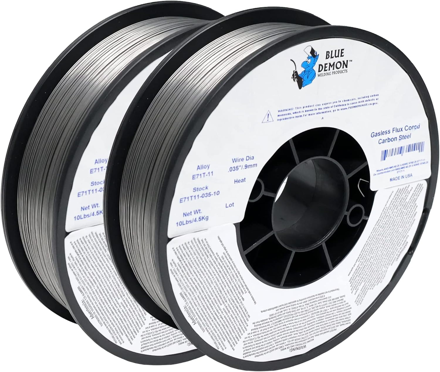Blue Demon E71T11 X .035” X 10 LB X 2 Pack MIG/GMAW Gasless Flux Core ...