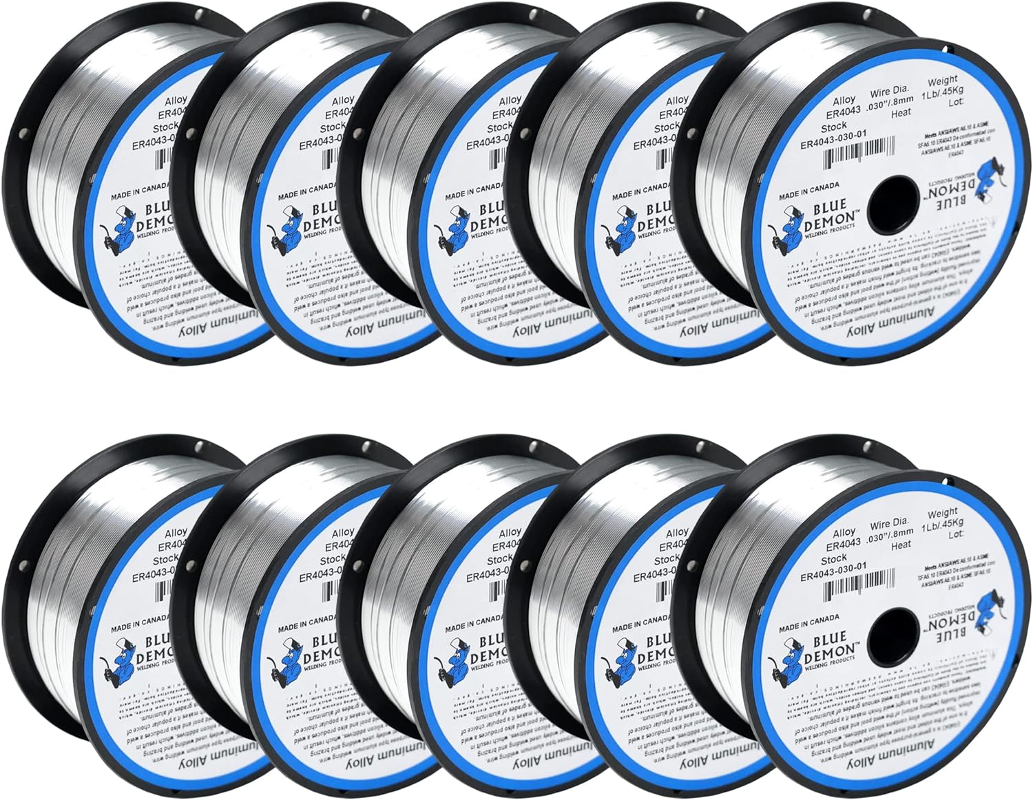 Blue Demon ER4043 X .030 X 1LB X 10 Pack MIG/GMAW General Purpose ...