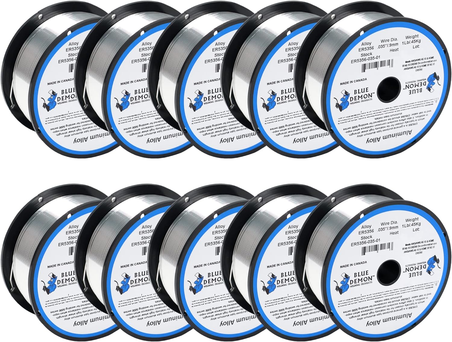 Blue Demon ER5356 X .035 X 1LB X 10 Pack MIG/GMAW General Purpose ...