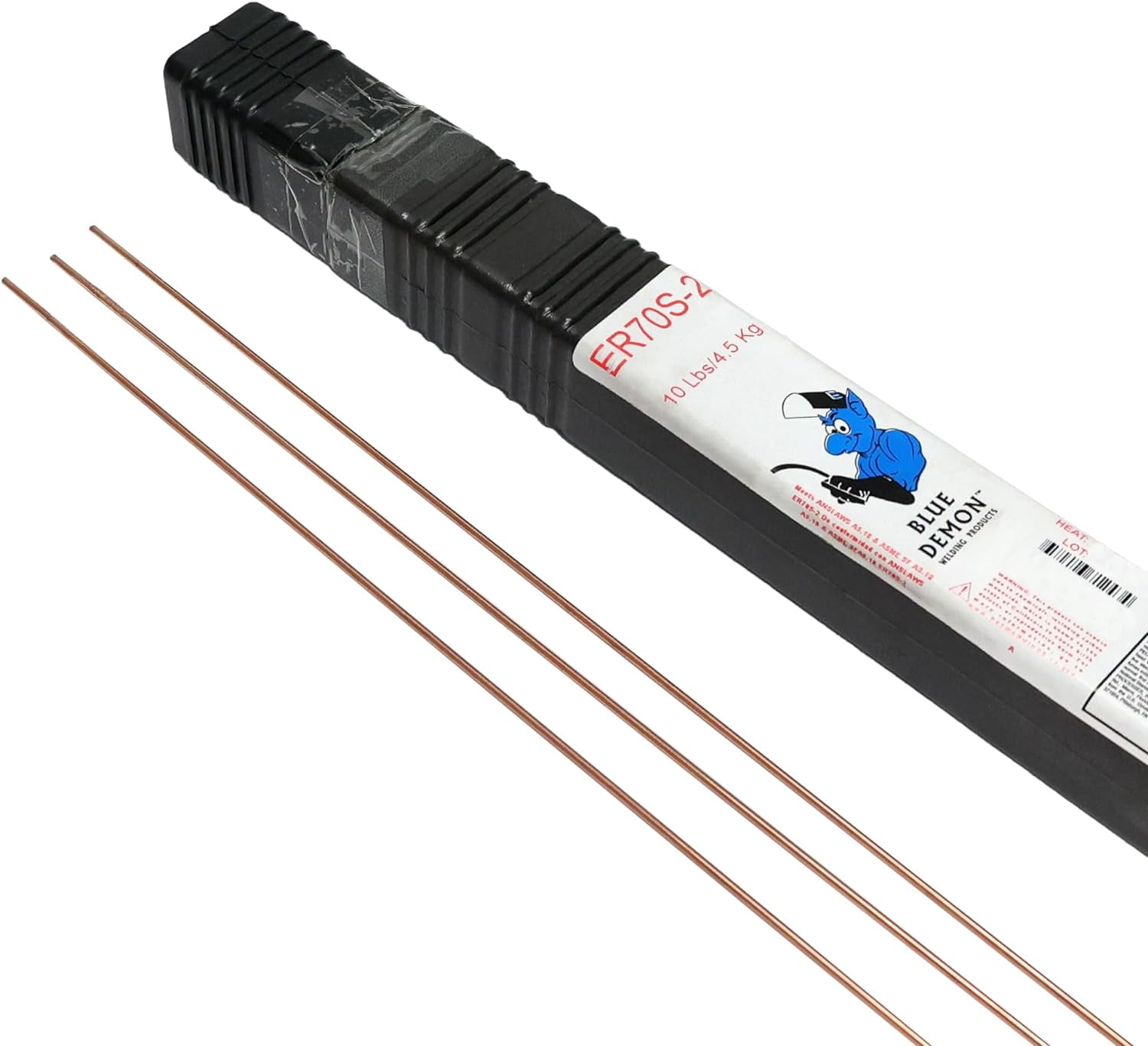 Blue Demon ER70S-2 X 3/16in X 36in X 10 lb Box premium carbon steel TIG ...