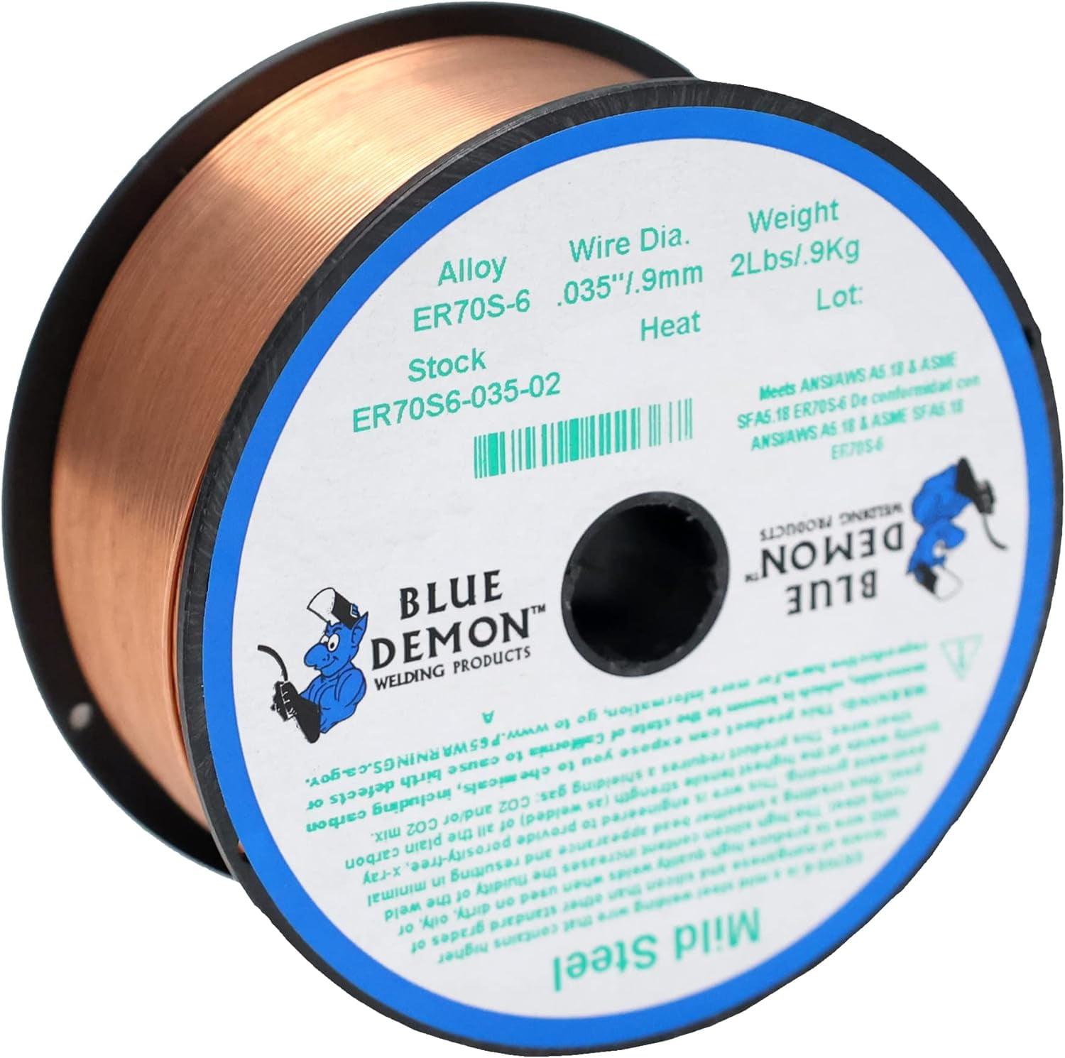 Blue Demon ER70S6 MIG/GMAW Carbon Steel Welding Wire, All Position, Low ...