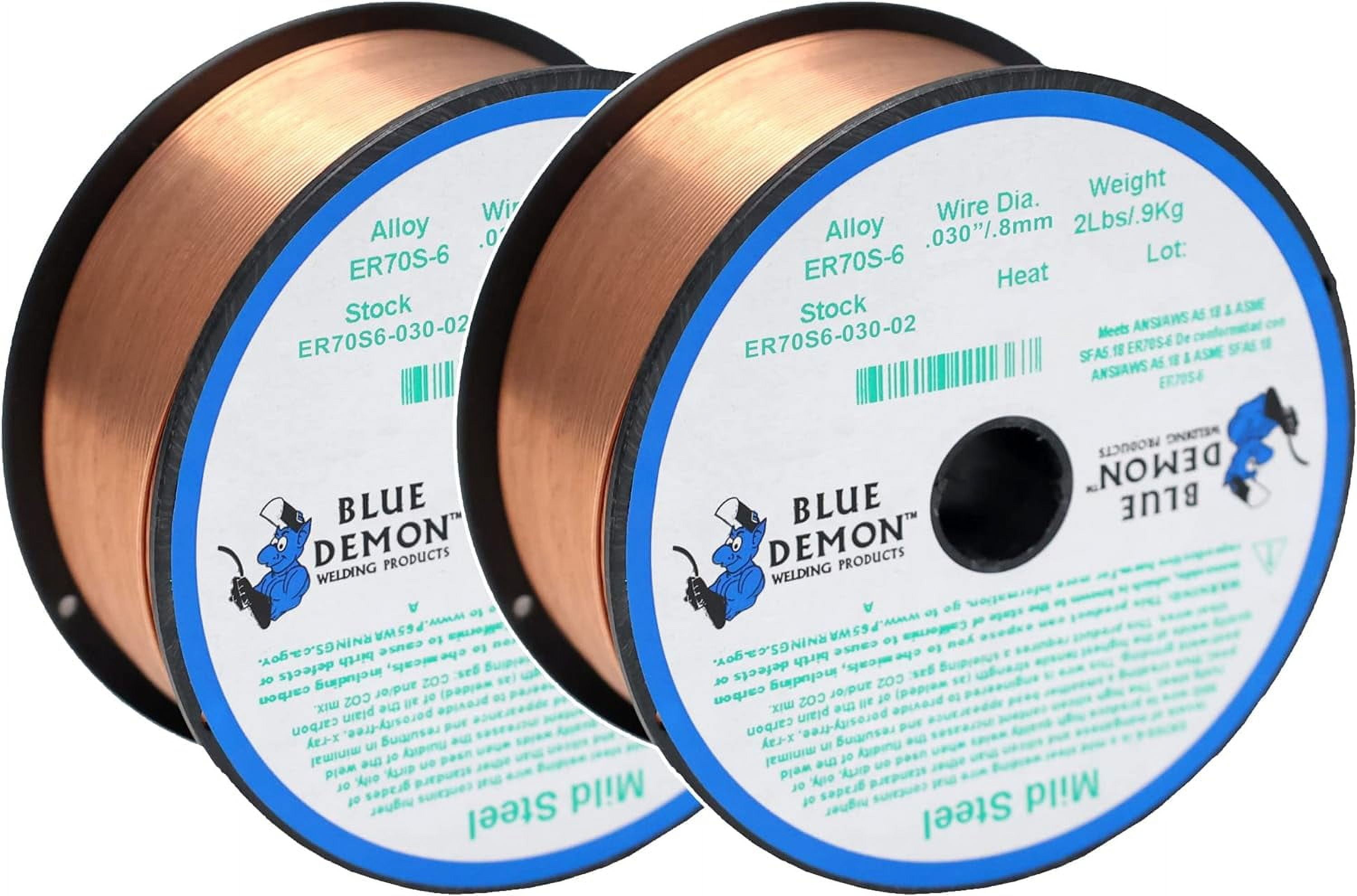 Blue Demon ER70S6 MIG/GMAW Carbon Steel Welding Wire, All Position, Low ...