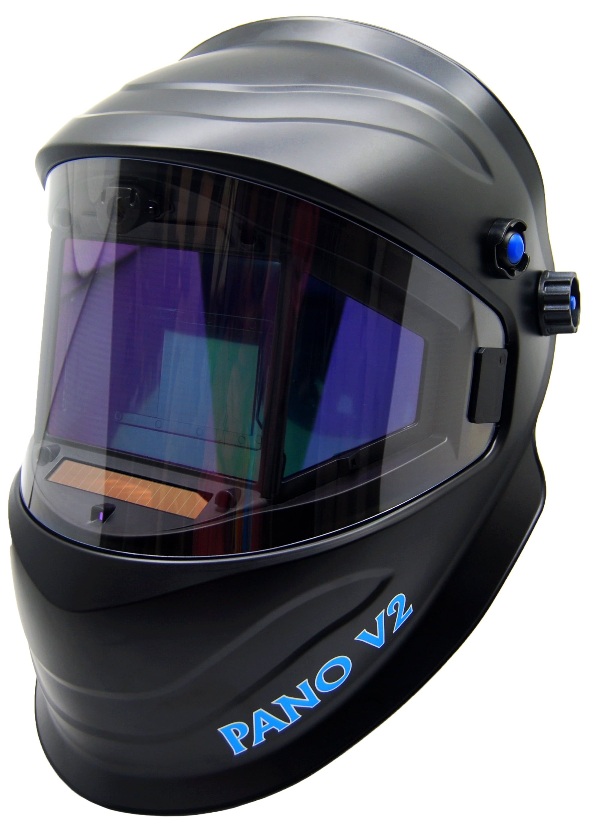 Blue Demon Pano V2 Welder Helmet with Headgear, Auto-Darkening, Shade 4-13, 1/1/1/1 Optical ...