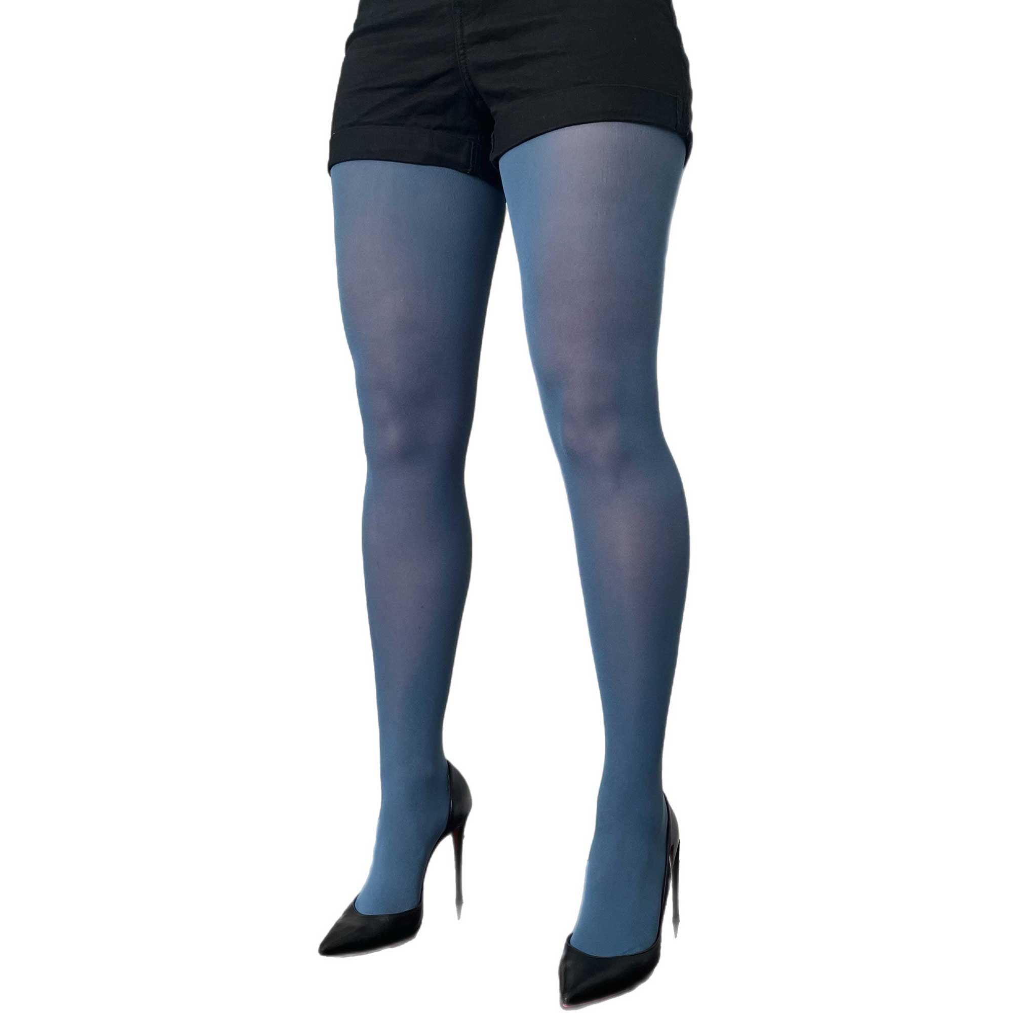 Blue Denim Opaque Tights Plus Size for Women - from XL to 5XL - Walmart.com