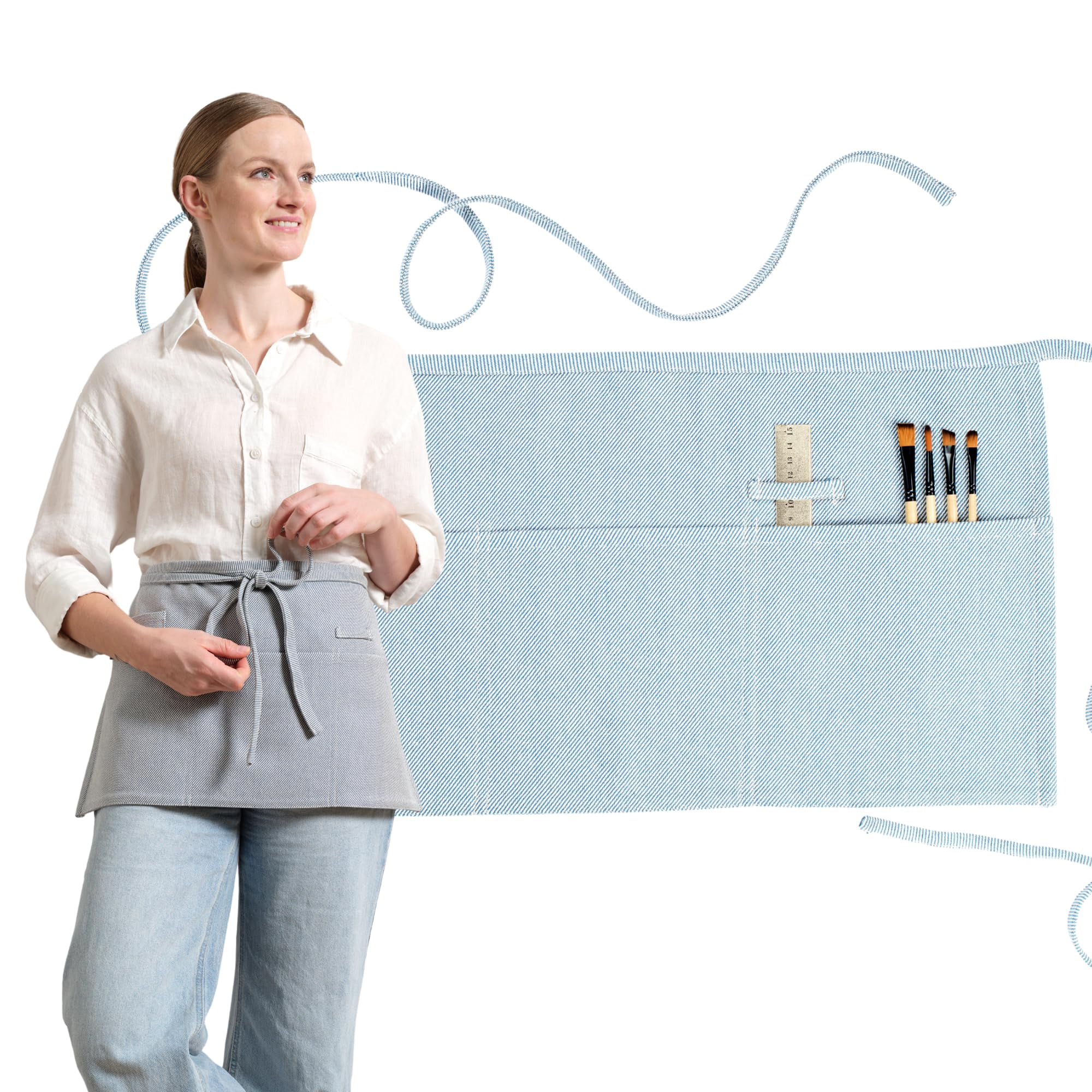 Blue Denim Pro Chef Twill Cooking Apron with Pockets - Walmart.com