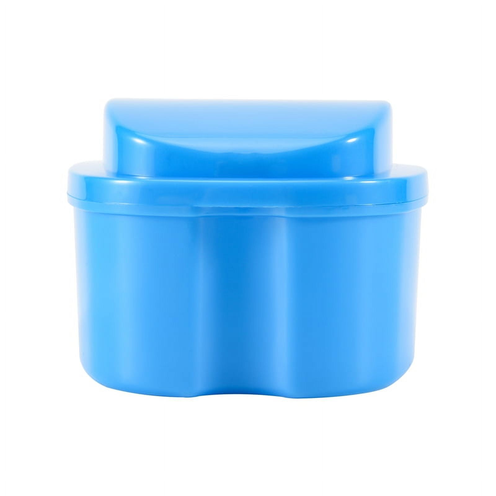 Blue Denture Case, Denture Cup with Strainer, Denture Bath Box False ...