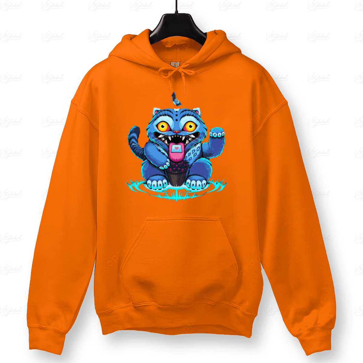 Blue Derpy Money Tiger Funny Graphic Gift Hoodie Shirt, for Men & Women ...