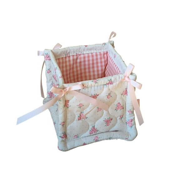 Blue Desktop Storage Basket and Organizer, Fabric Bin for Snacks ...