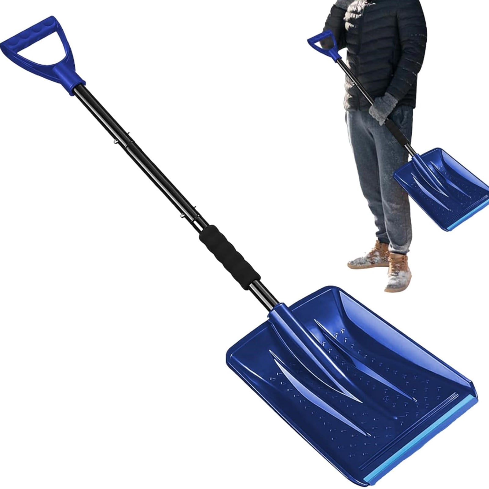 Blue Detachable Snow Shovel, Compact Long Handle Winter Shovels for ...