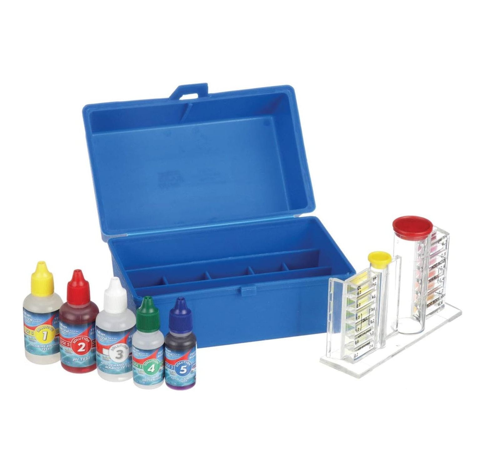 Blue Devil 5-Way OTO Swimming Pool Test Kit- Chlorine/Bromine, pH ...