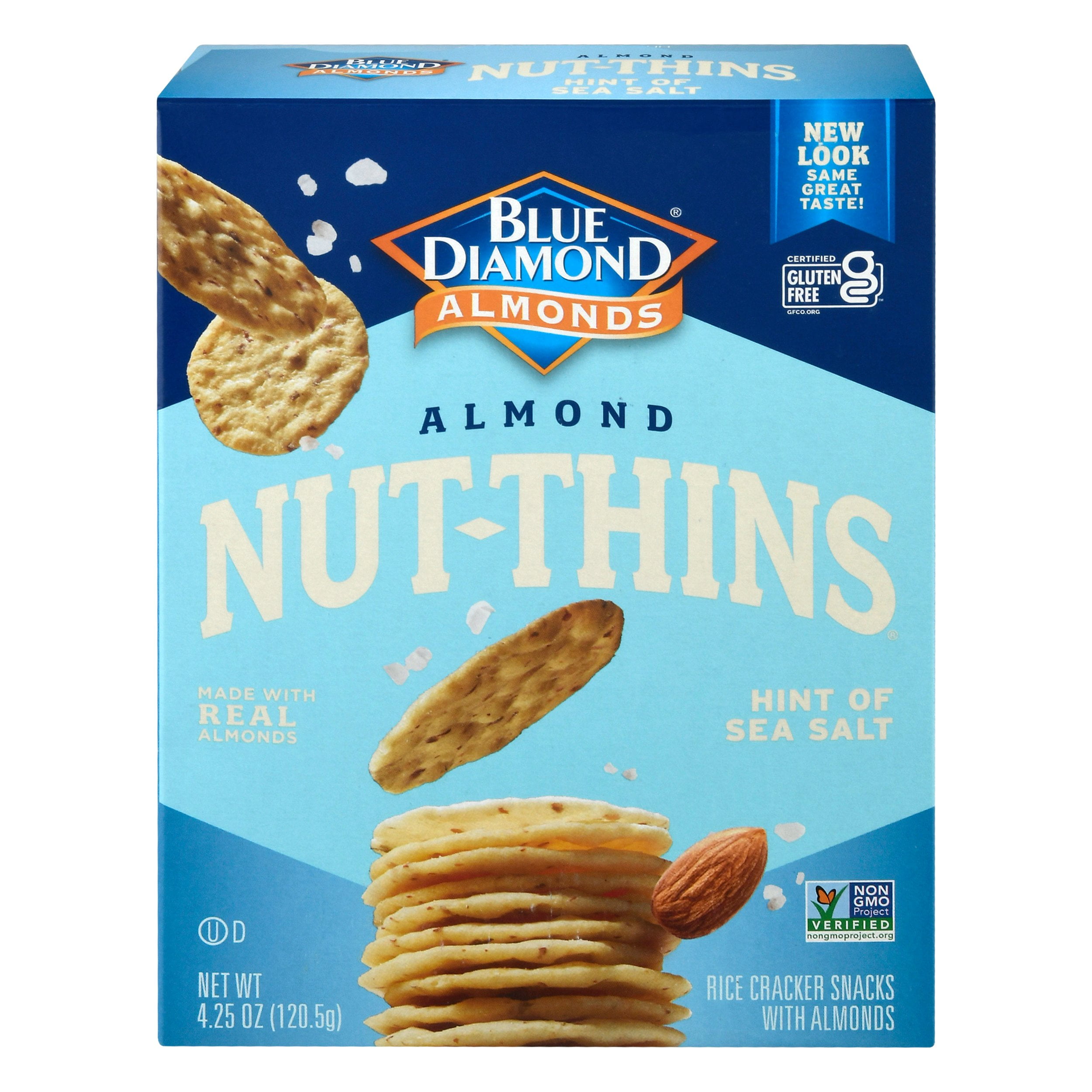 Blue Diamond Almond Nut-Thins Hint of Sea Salt Nut & Rice Cracker ...