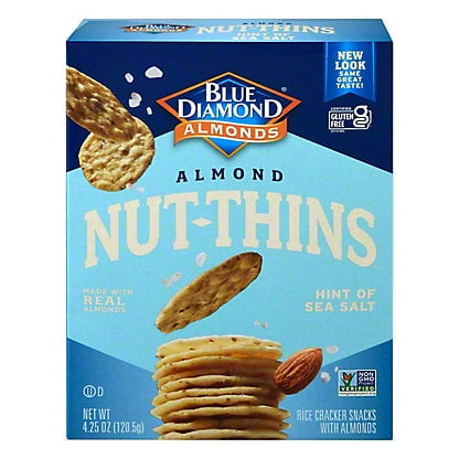 Blue Diamond Almond Nut-Thins Hint of Sea Salt Nut & Rice Cracker ...