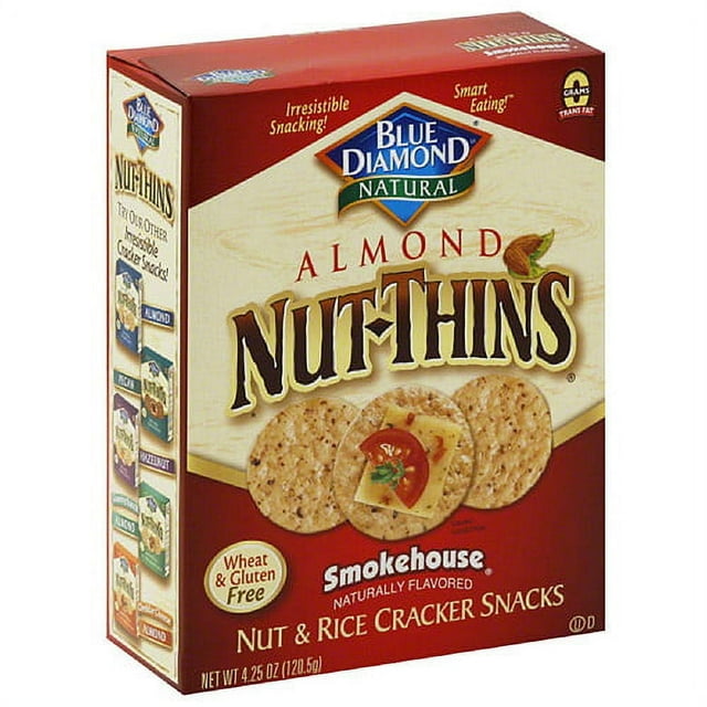 Blue Diamond Almond Nut-Thins Smokehouse Nut & Rice Cracker Snacks, 4. ...