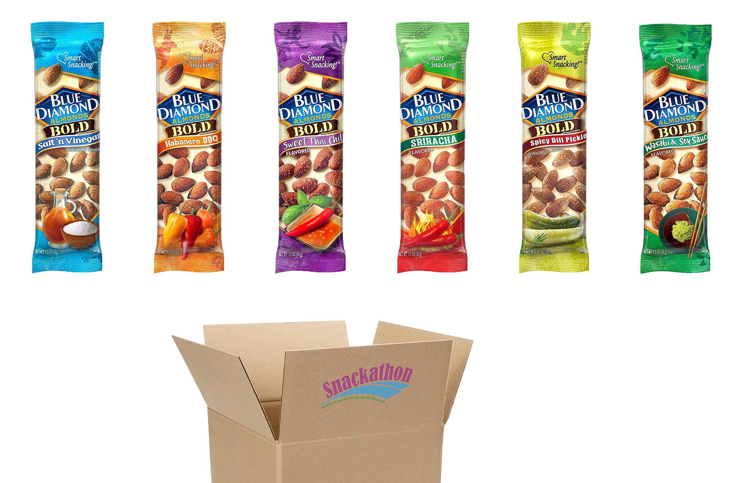 Blue Diamond Almond Variety, 6 Bold Flavors, 1 Bag each Flavor, 1.5 ...