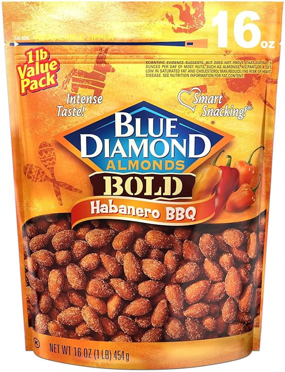 Blue Diamond Almonds, Bold Habanero BBQ, 16 Ounce ( Pack of 2 ...