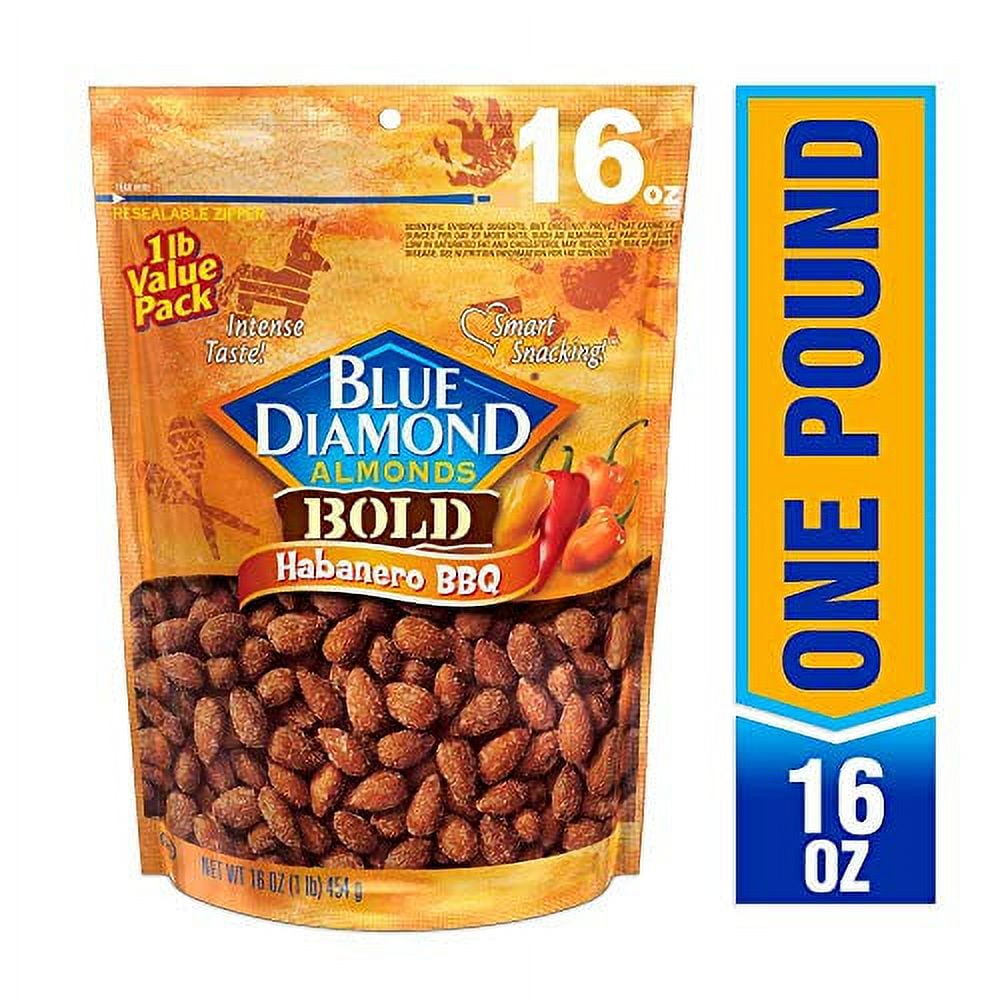 Blue Diamond Almonds, BOLD Habanero BBQ, 16 oz Nuts Bag - Barbecue ...