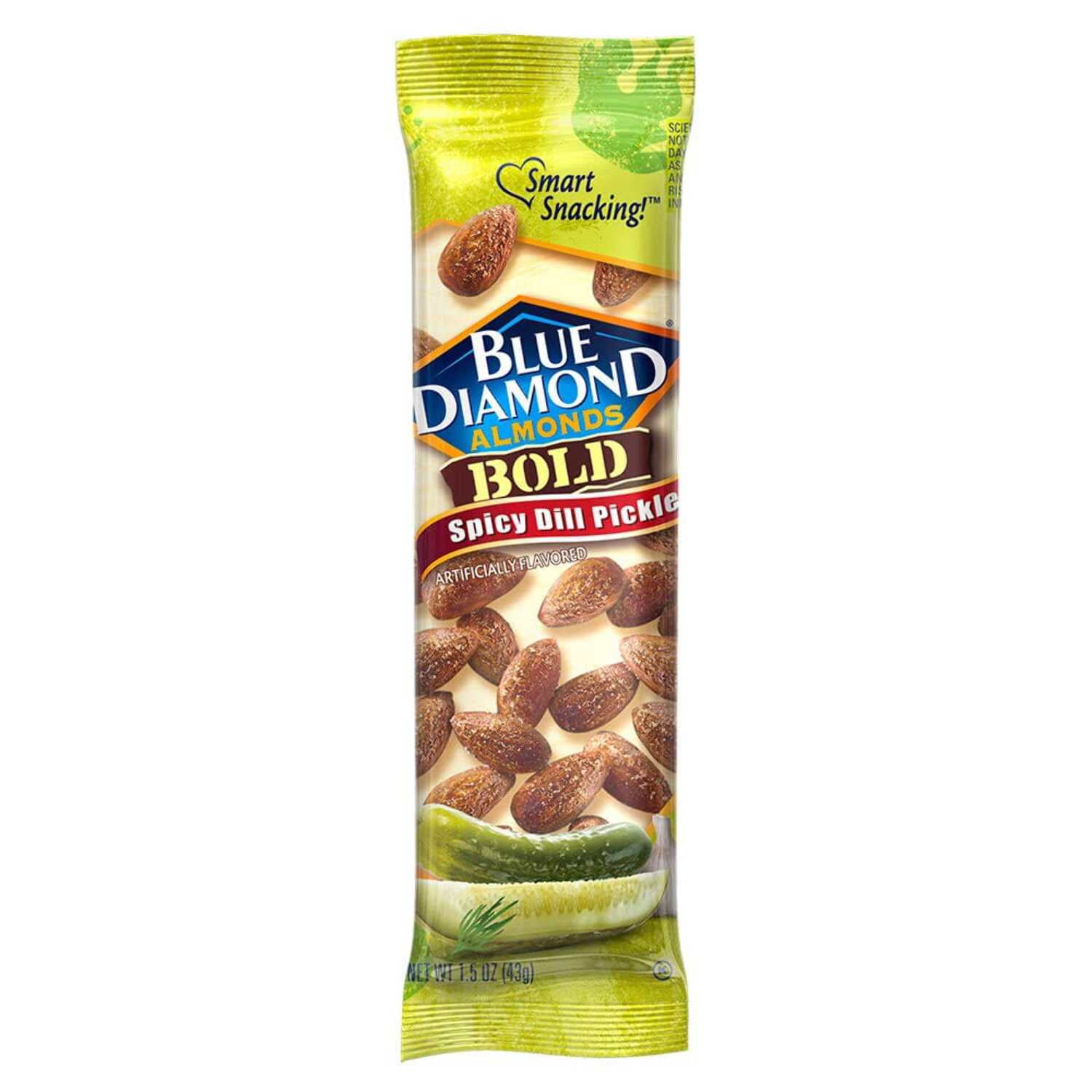 Blue Diamond Almonds, Bold Spicy Dill Pickle, 1.5 oz tubes Pack of 12 ...