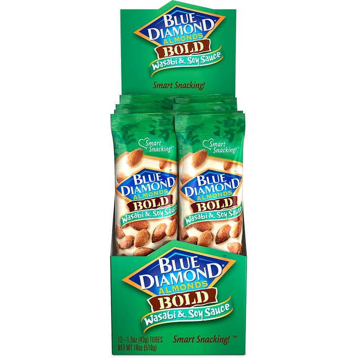 Blue Diamond Almonds, Bold Wasabi Soy, 1.5 Ounce Pack of 12-295012712 ...