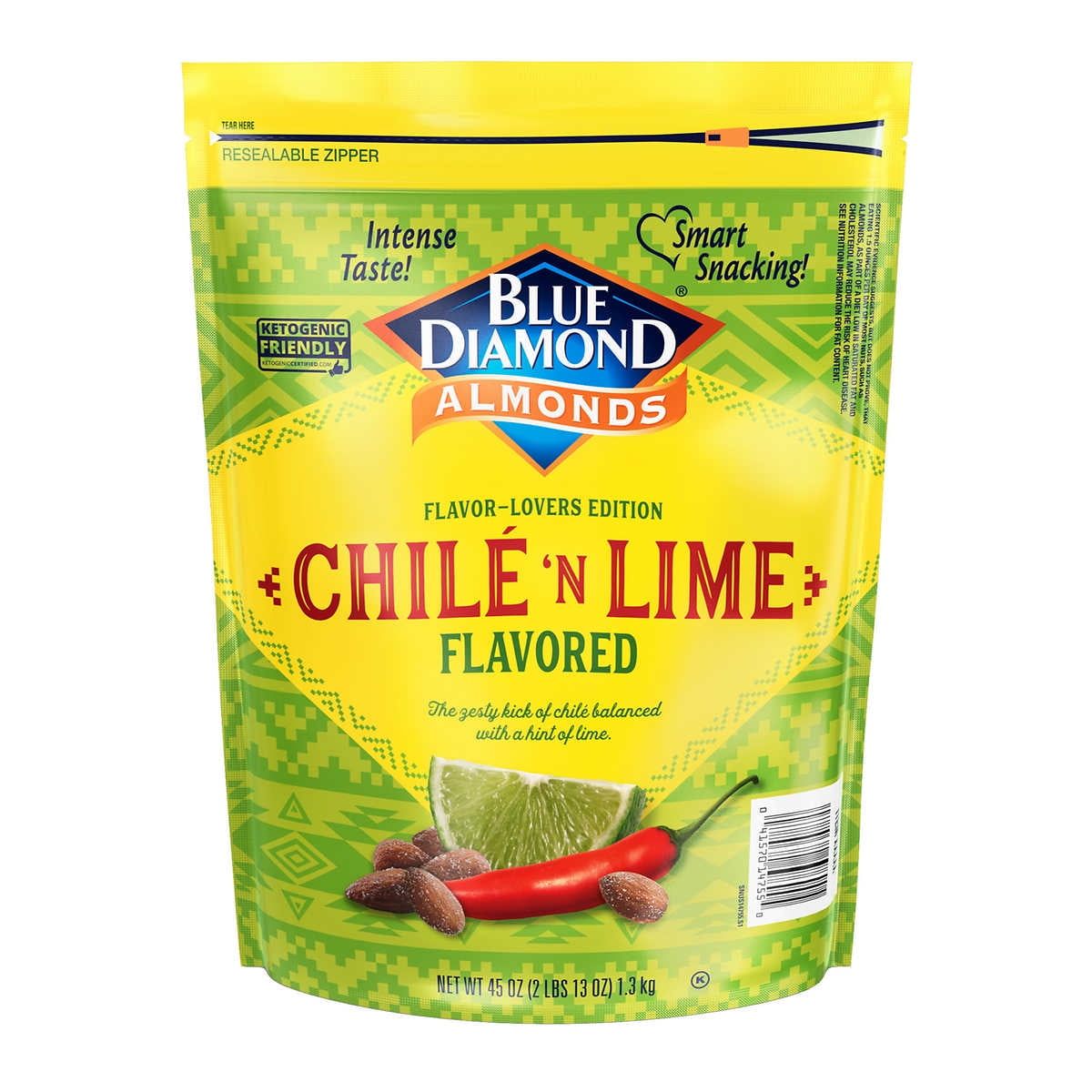 Blue Diamond Almonds, Zesty Chile 'n Lime Flavor, 45 oz, California ...