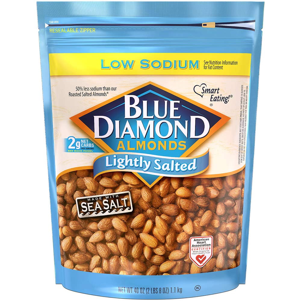 Blue Diamond Almonds, Lightly Salted Snack Nuts, Sea Salt, 40 Oz ...