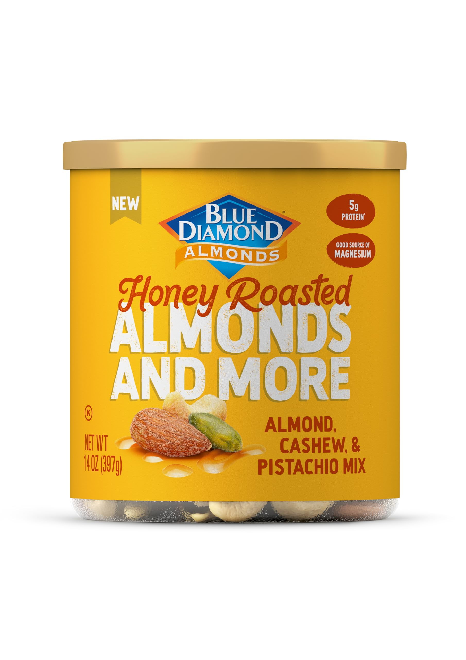 Blue Diamond Almonds, Mixed Nuts Sweet Honey Roasted Deluxe Snack Nuts ...