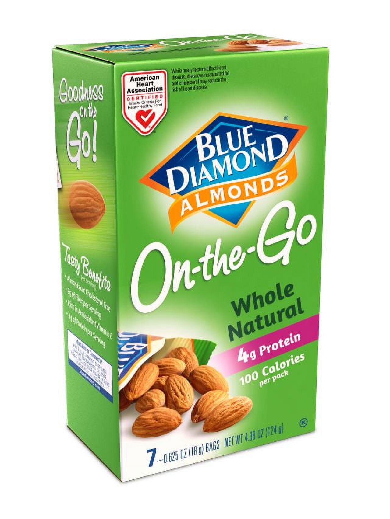 Blue Diamond Almonds, On-the-Go Natural Whole Almonds, 7 Packs, 0.625 ...