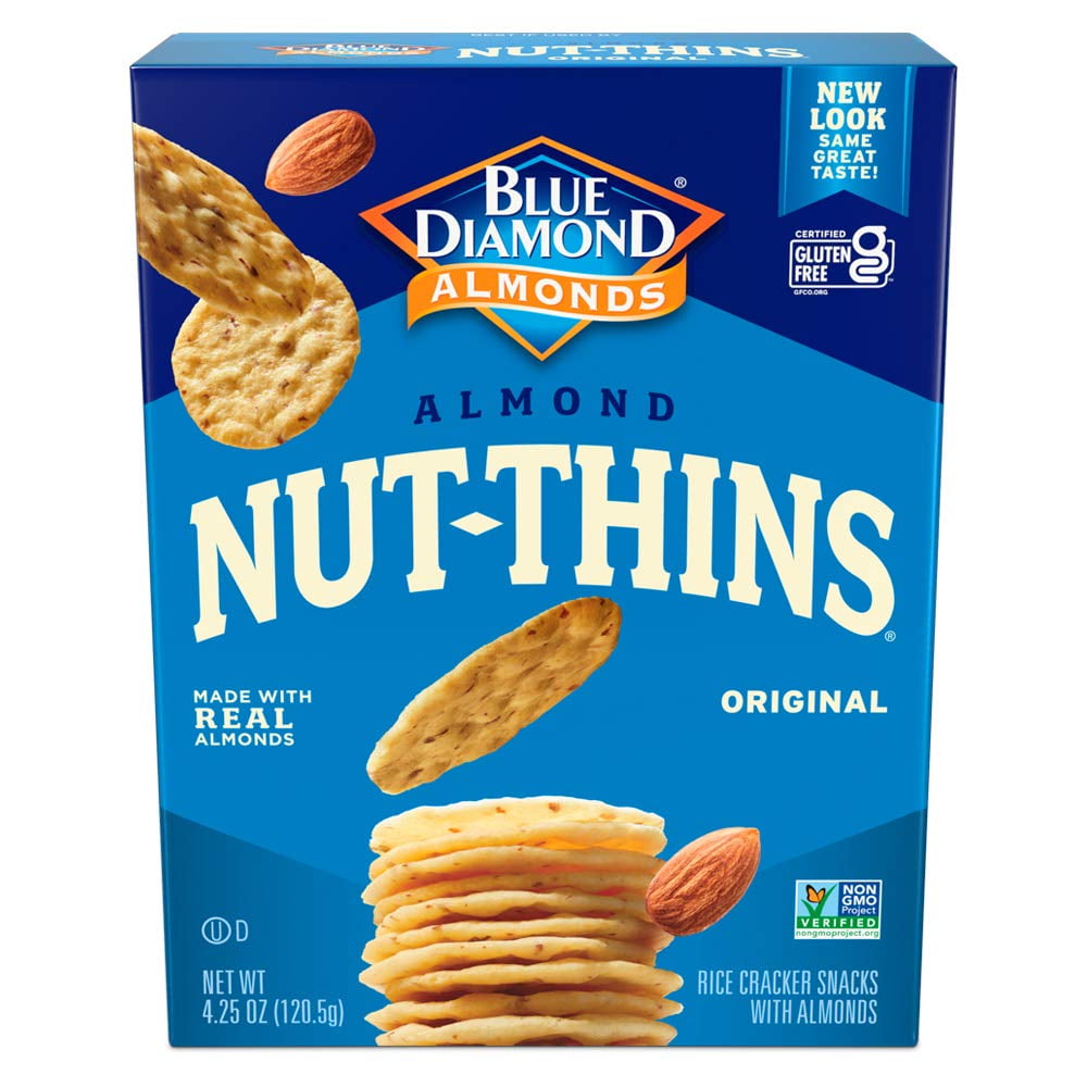 Blue Diamond Almonds Nut SAF21 Thins Gluten Free Cracker Crisp Snacks ...
