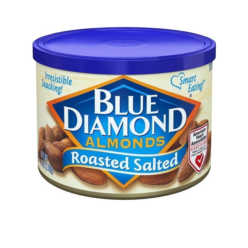 Blue Diamond, Almonds, Roasted Salted, 6 oz Pack of 2 - Walmart.com