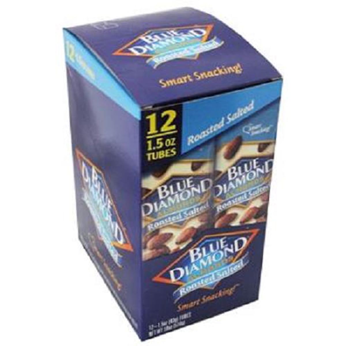 Blue Diamond, Almonds Roasted Salted Tube, Count 12 (1.5 oz) - Nut ...