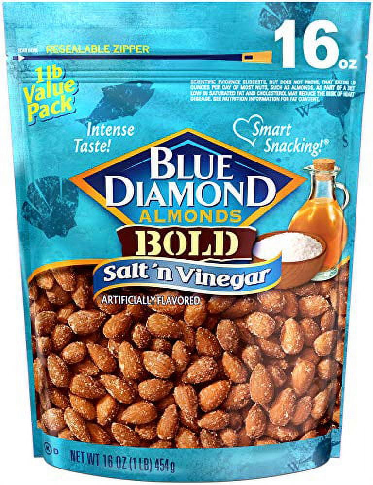 Blue Diamond Almonds Salt N' Vinegar Flavored Snack Nuts, 16 Oz ...