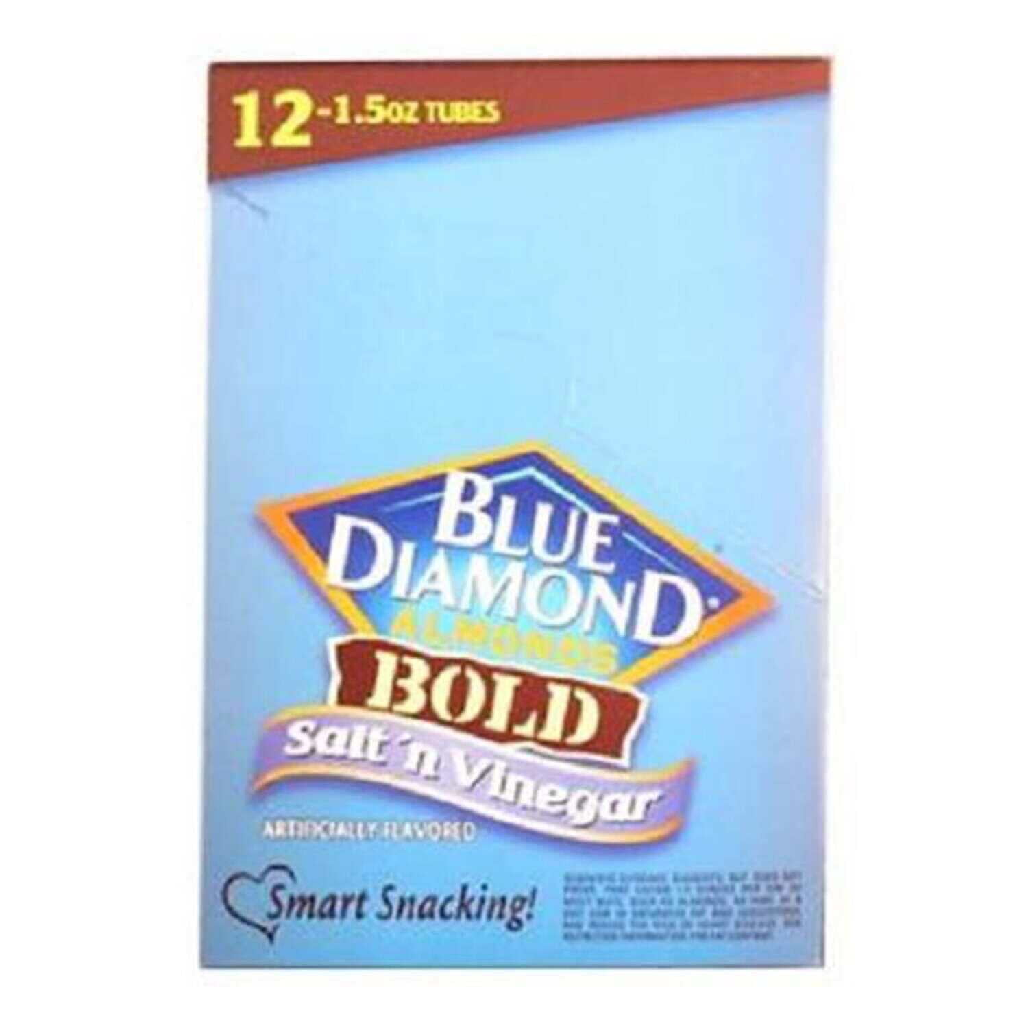 Blue Diamond , Almonds Salt N Vinegar Tube, Count 12 (1.5 oz) - Nut Dry ...