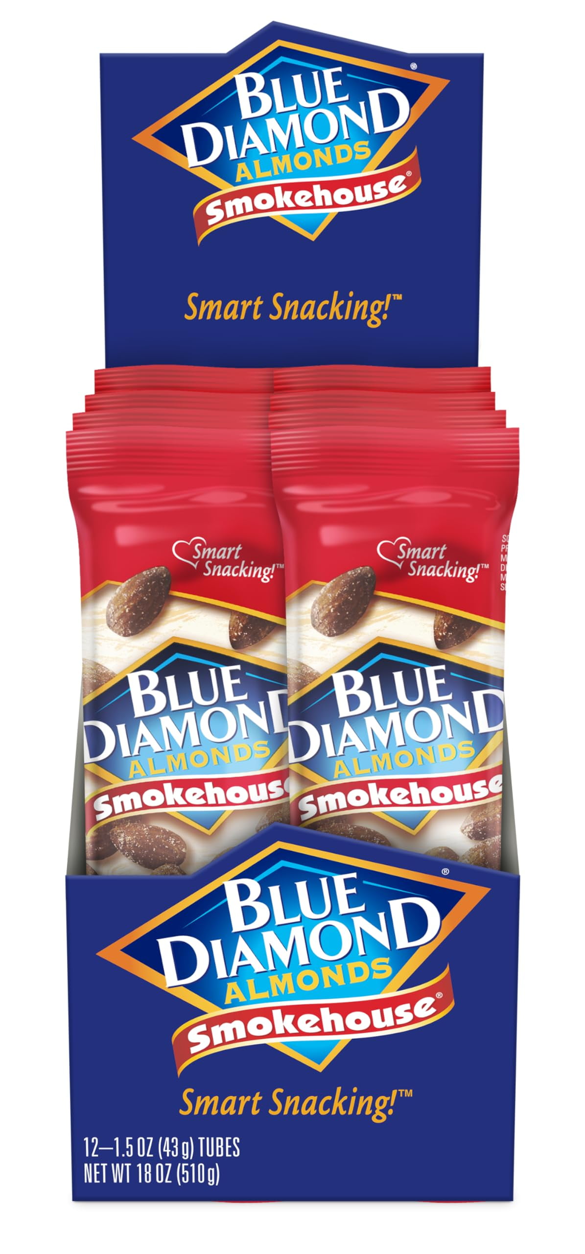 Blue Diamond Almonds, Smokehouse GGA1 Flavored Snack Nuts, Single Serve ...
