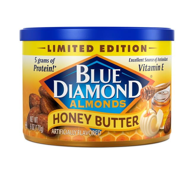 Blue Diamond Almonds, Snack Nut Flavored Honey Butter perfect for on ...