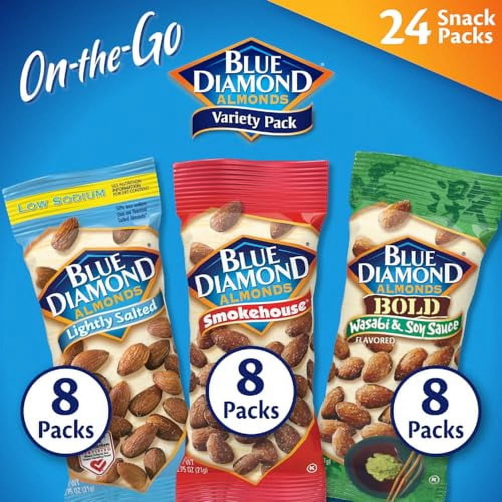 Blue Diamond Almonds Snack Nut Variety Pack for Kids, Office, School ...