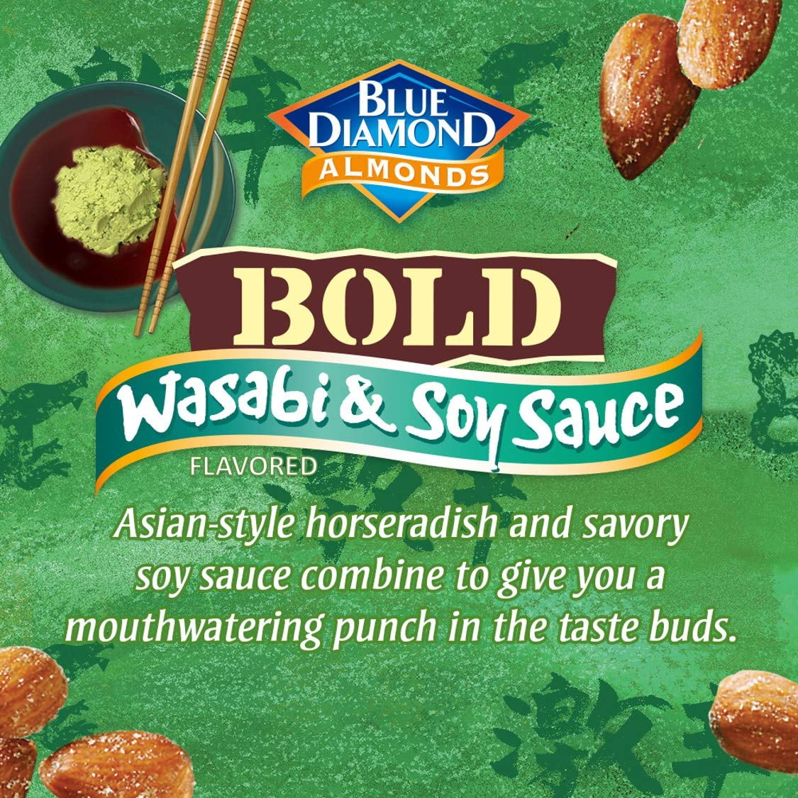 Blue Diamond Almonds TWE5 Wasabi & Soy Sauce Flavored Snack Nuts, 16 Oz ...