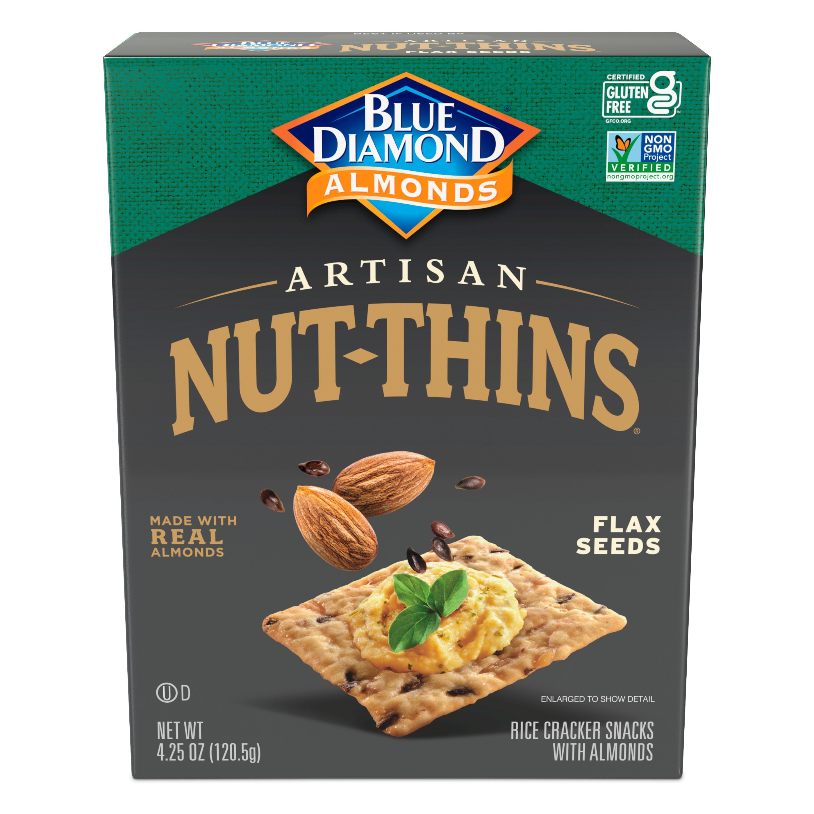 Blue Diamond Artisan Nut-Thins Flax Seeds Cracker Snacks - 4.25 oz ...